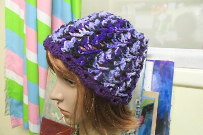 Hand made crochet beanie cap hat Boho Hippie Indie festival crochet ...