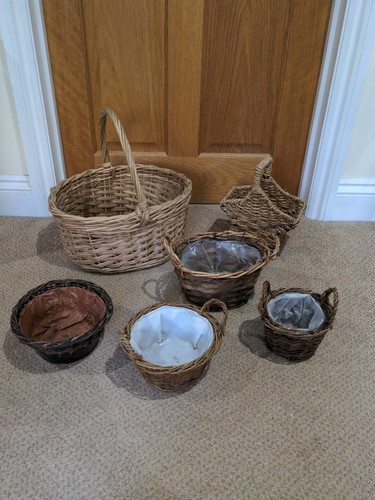Job lot wicker baskets bundle & handles flowers potting plants star ...