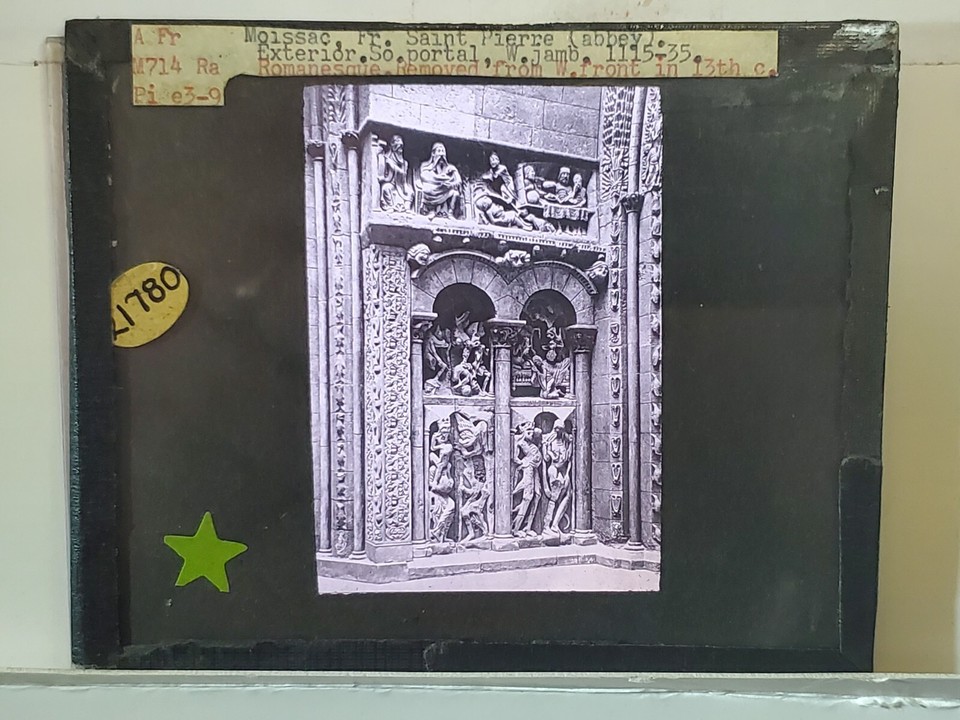 Portal Detail, Saint Pierre Abbey, Moissac, France, Magic Lantern Glass ...