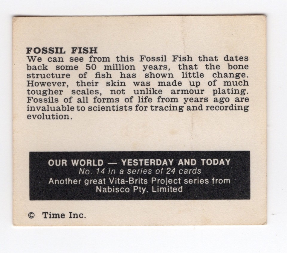 Nabisco Australia 1970 #14 - Fossil Fish | eBay
