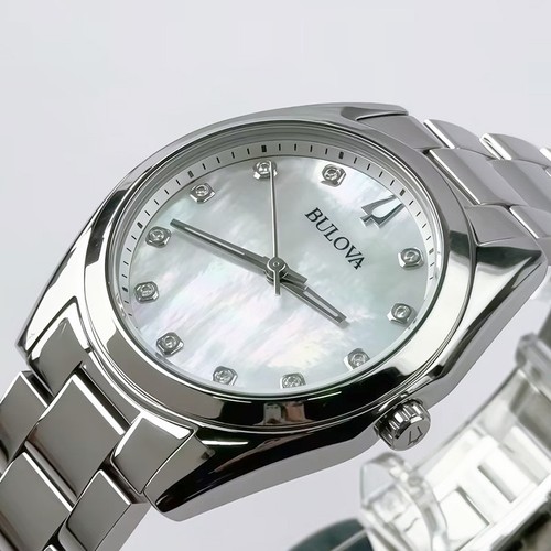 Bulova Surveyor 96P228 Women's Quartz Watch Mother of Pearl Dial 31mm ...