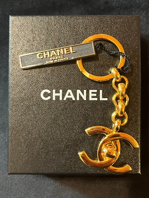 CHANEL Key holder ring Bag charm Chain Coco Vintage Rare CC Turn Lock ...