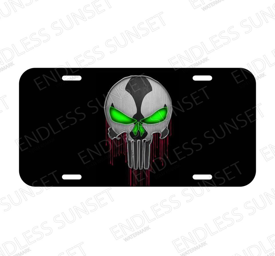 Spawn Skull Punisher Super Hero Comic Car License Plate Front Auto Tag ...