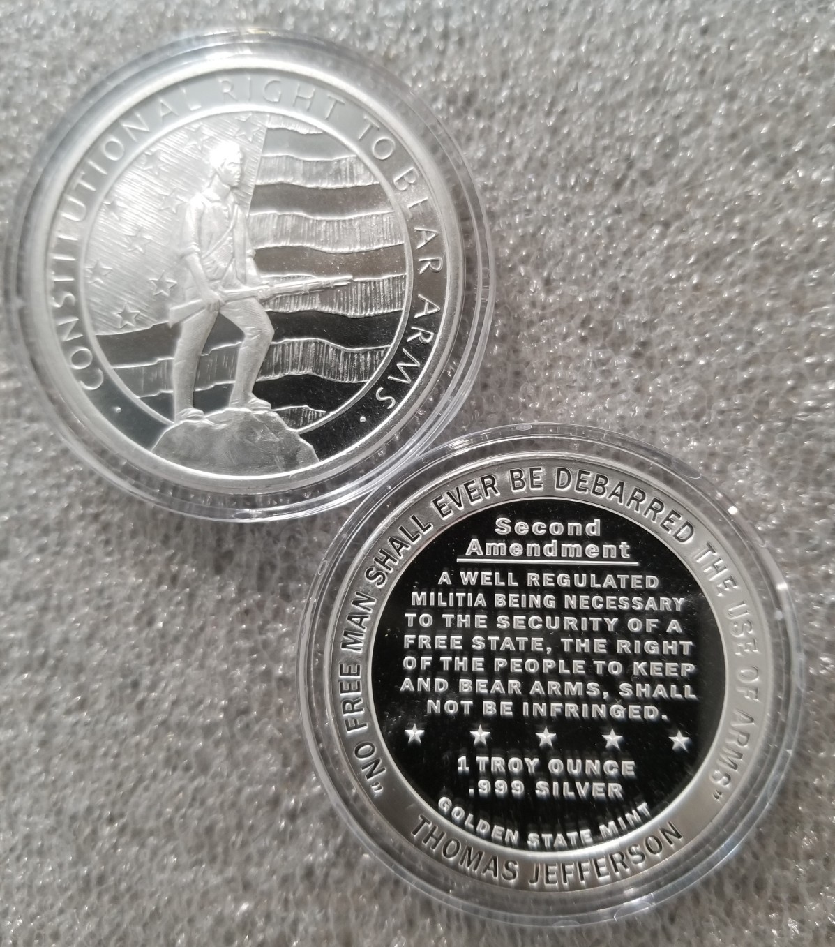 1 oz .999 Silver 2nd amendment ar15 musket right to bear arms Thomas ...