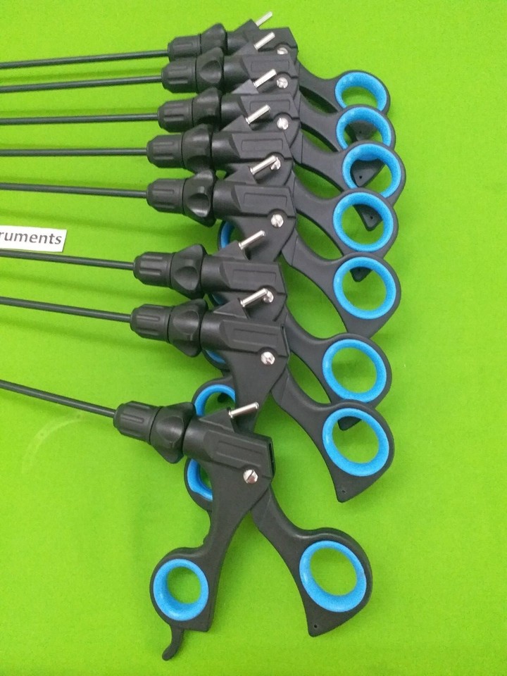 8pc Laparoscopic Curved Scissor 5mmx330mm Endoscopy Reusable Surgical ...