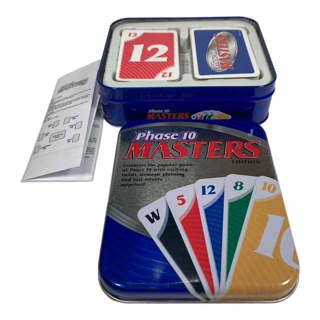 Phase 10 Masters Edition Family Card Game Collectible Tin Mattel 2010 ...