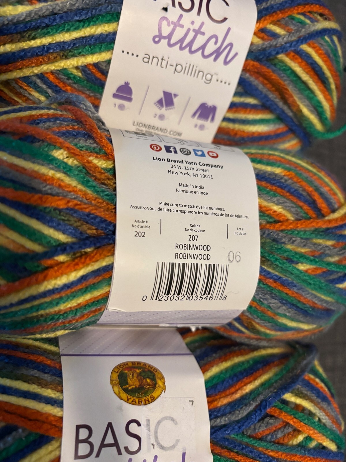 Lion Brand Yarn Basic Stitch Anti Pilling Yarn : Lot of 3 in color ...