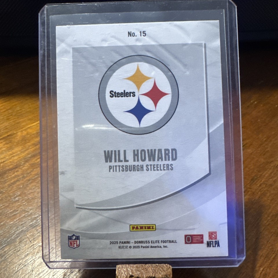 2025 Donruss Elite Will Howard Rookie Elitist Orange /199 Pittsburgh ...