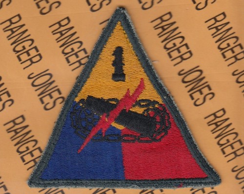 US Army 1960's 1st Armored Division OLD IRONSIDES Armor Tank Triangle 4 ...