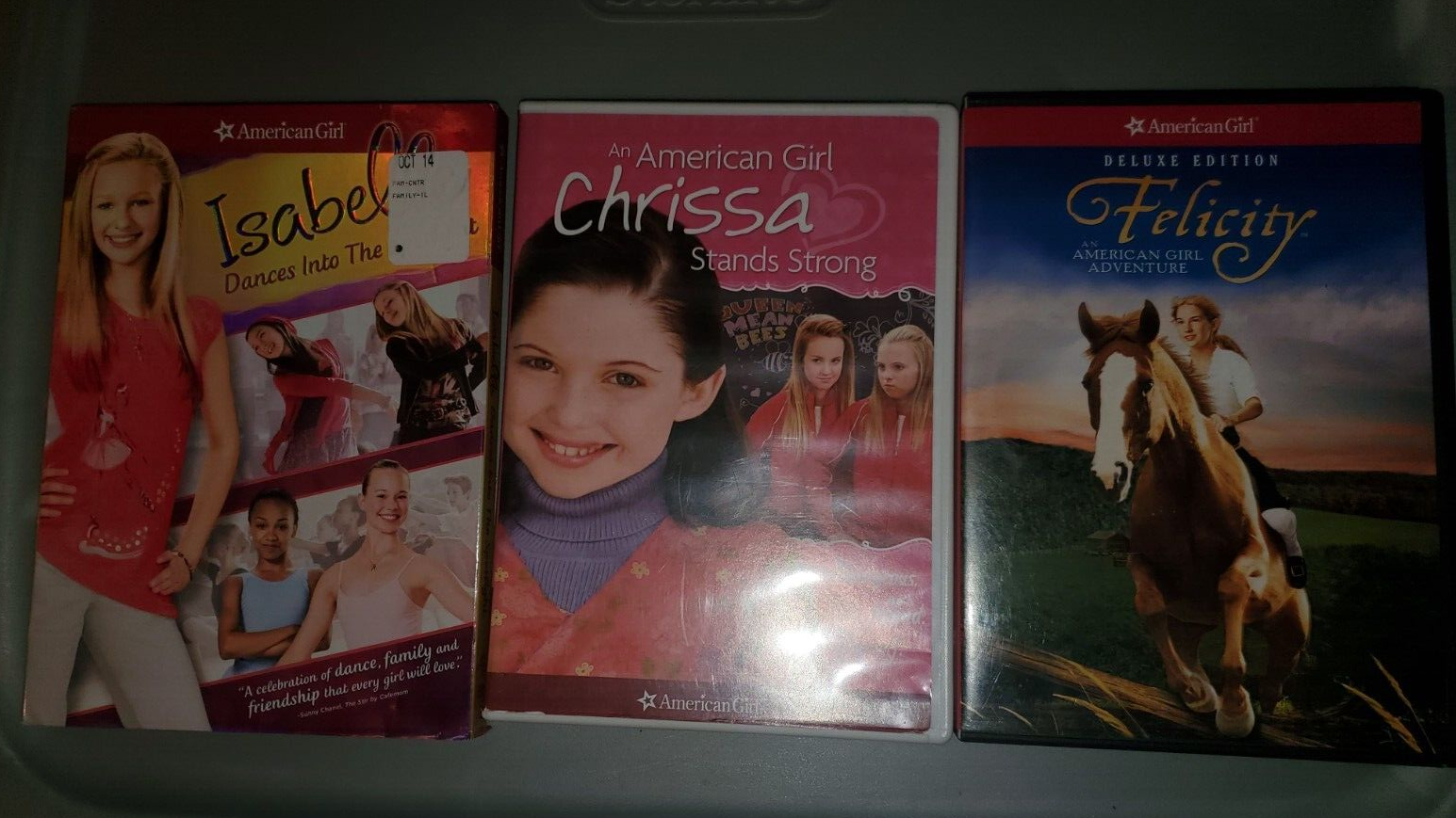 American Girl DVD Lot Chrissa Stands Strong Felicity Isabelle Dances ...