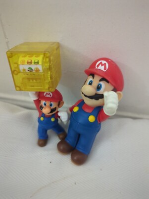 Super Mario Bros Collectible Figures Lot Mario & Question Block Toy # ...