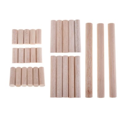 Natural Wood Shapes Wooden Balsa Round Sticks Pieces, 5 Assorted Sizes ...