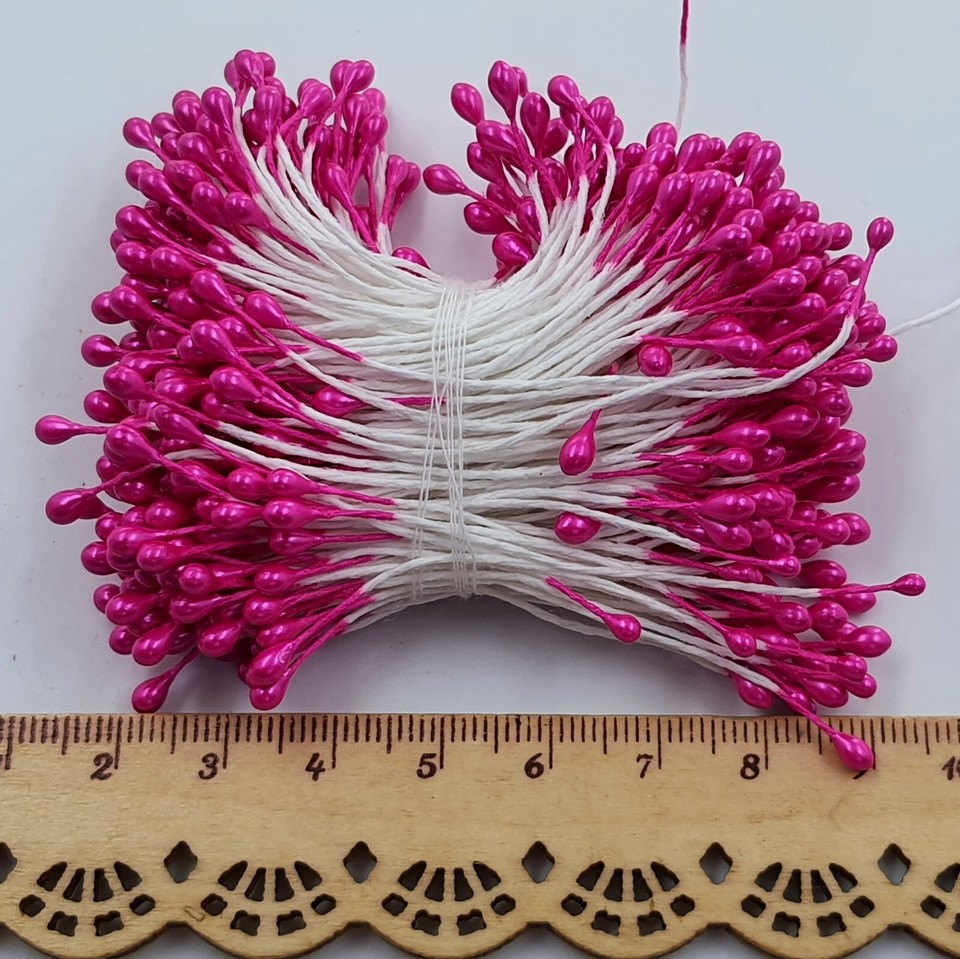 290 Double Heads Artificial Pearl Flower Stamens 3mm Craft Wedding Cake ...