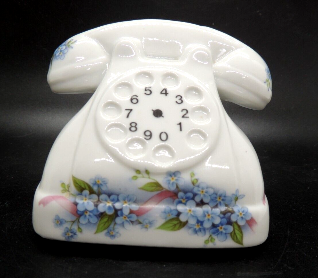 Vintage Reutter Porzellan West Germany Porcelain Rotary Phone Bank Blue ...