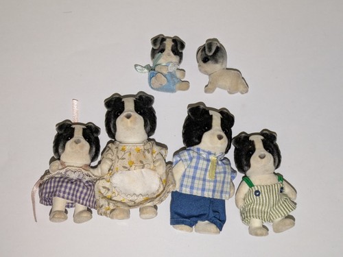 Vintage Sylvanian Families Fletcher Border Collie Family Epoch Calico ...
