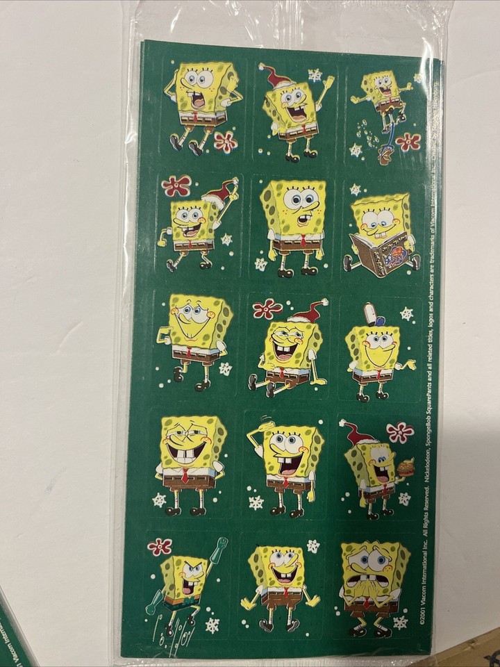 3 Packs Vntg American Greetings Spongebob Squarepants 105 Stickers Per ...