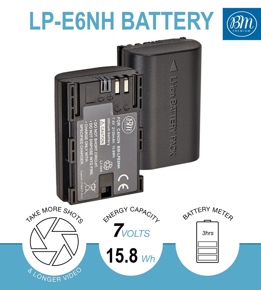 BG-R10 Battery Grip Replacement for Canon EOS R5, R5C, R6 + 4 LP-E6NH ...