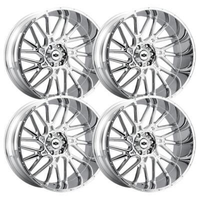 (Set-4) Vision 404 Brawl 20x10 8x170 -25mm Chrome Wheels Rims 20 Inch ...