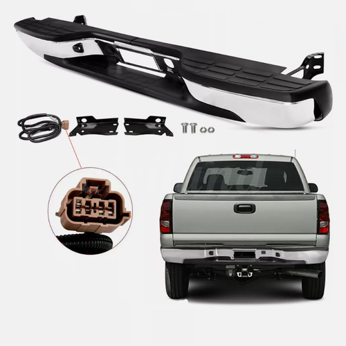 For 1999-2007 Complete Chrome Rear Step Bumper Chevy Silverado 2500HD ...