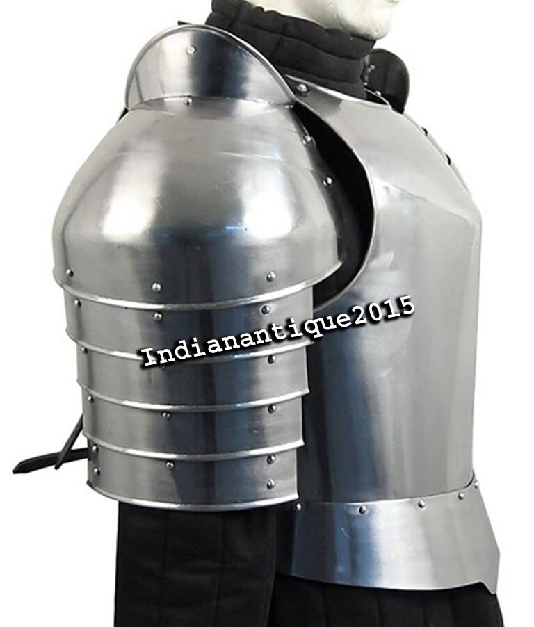 Armour 18 G Steel Shoulder Pouldrons Medieval Armor Breastplate jacket ...