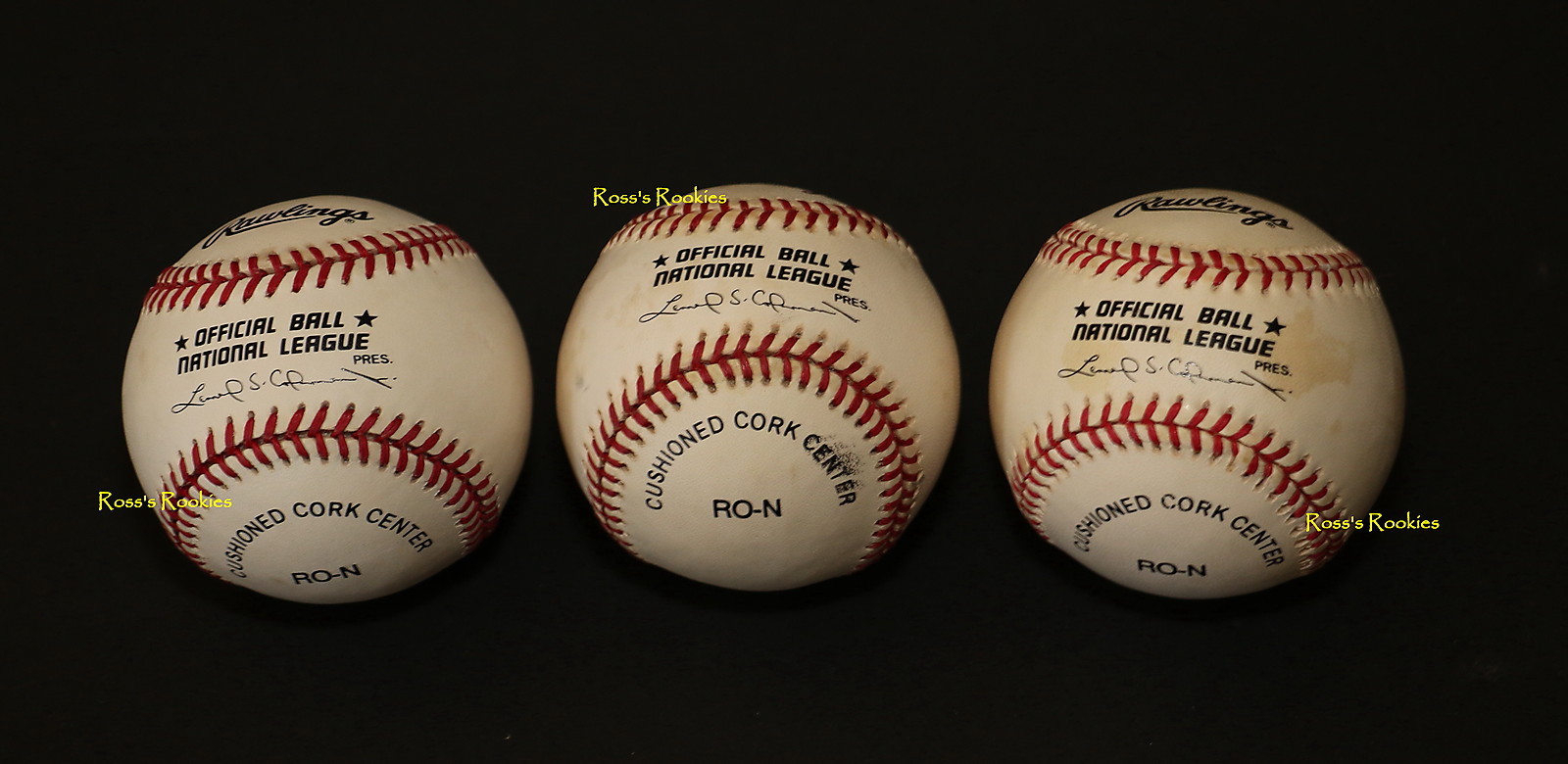 RAWLINGS NATIONAL LEAGUE RON BASEBALL TRIO #3 - 3 BALLS - LEONARD ...