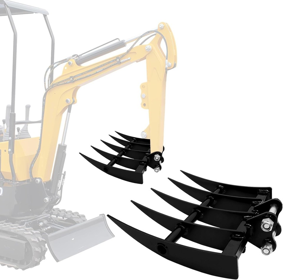 Secondhand 500mm Mini Excavator Rake Attachment for 0.8-1.8 Ton Digger ...