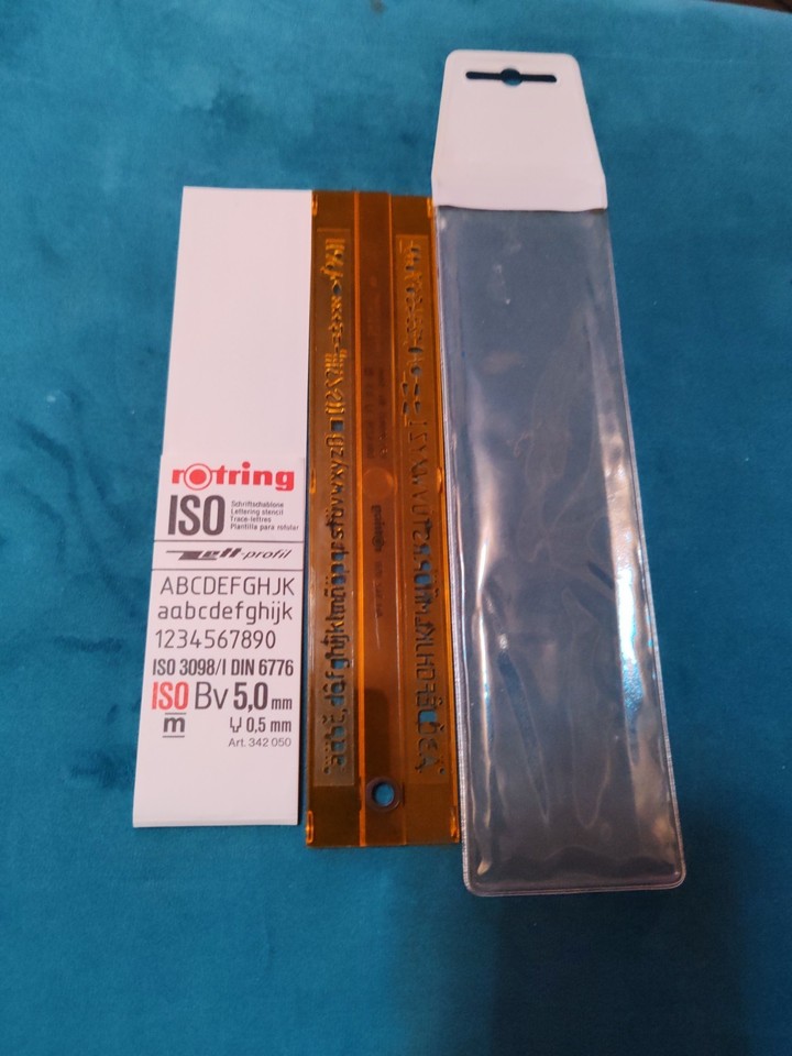 Rotring ISO Lettering Stencil 3098 'I' with Protective Sleeve | eBay UK
