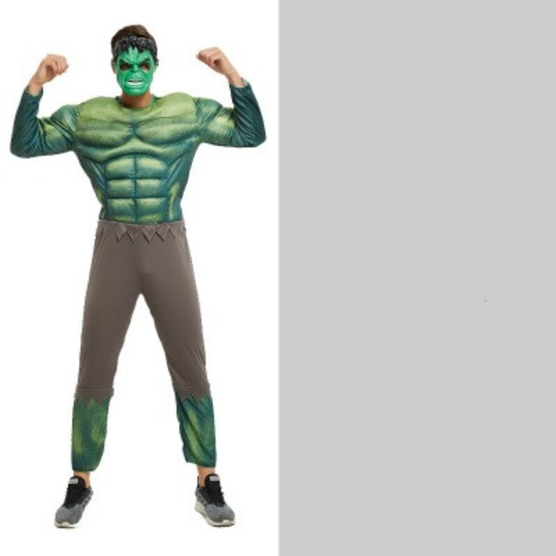 Adult Men Hulk Fancy Cosplay Costume Muscle outfit Halloween | eBay