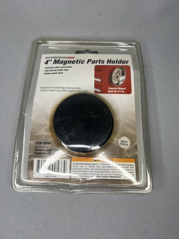 Pittsburgh 4" Round Magnetic Tray Tool Screw Part Holder Stainless ...