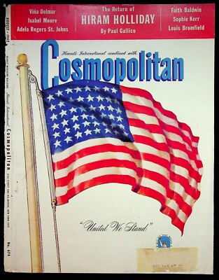Illustrated COVER ONLY Cosmopolitan Magazine August 1942 American Flag ...