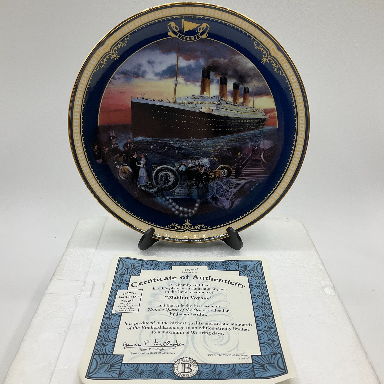 Titanic Maiden Voyage Bradford Exchange Collector's Plate James Griffin ...
