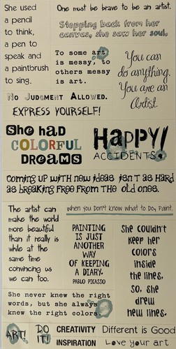 ART Tiny Text Stickers(21pc)Cosmo Cricket•Saying•Colors•Creativity ...