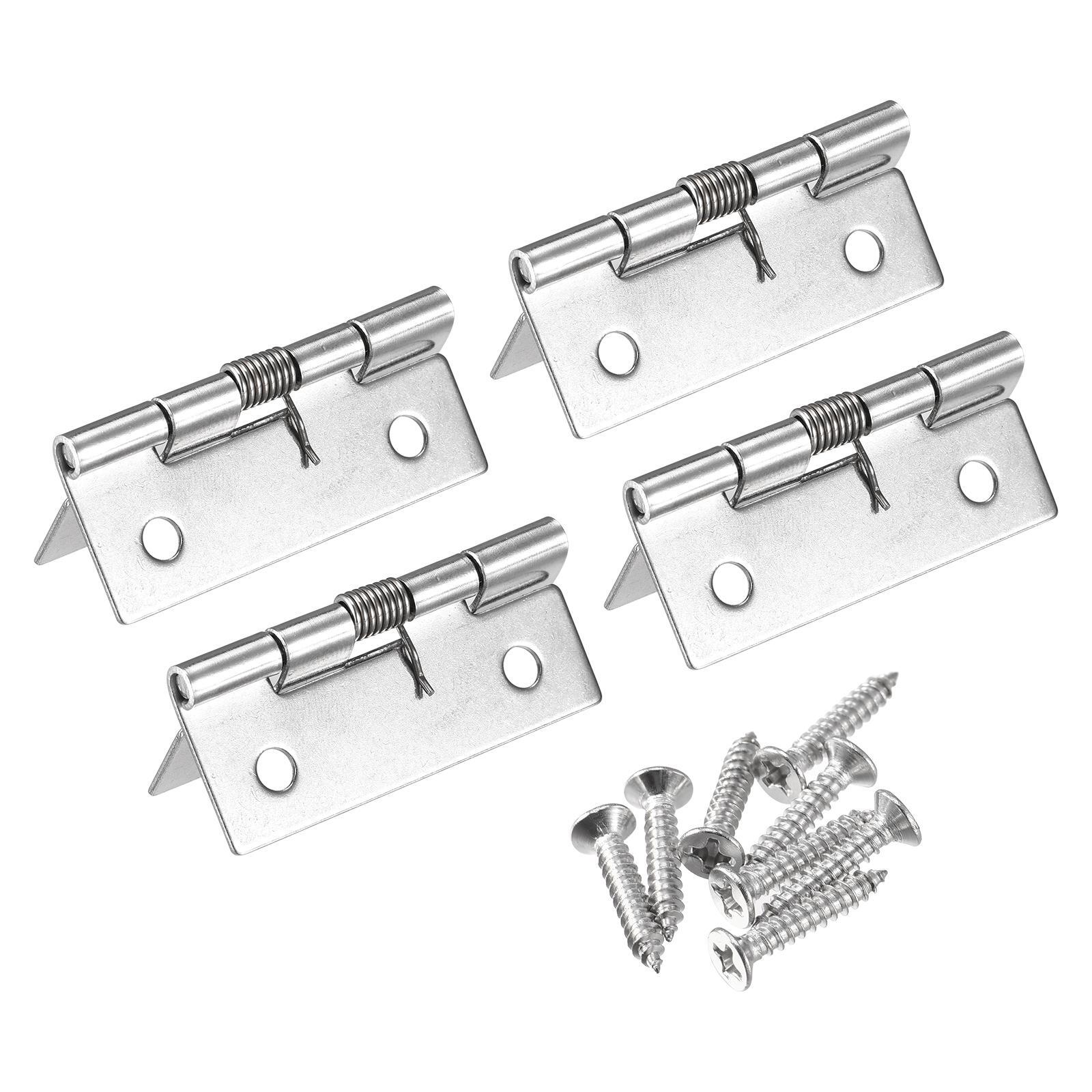4pcs Spring Loaded Hinges 2" 304 Stainless Steel Self Closing Hinge for ...