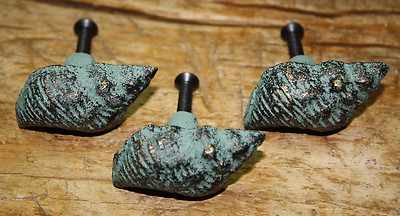6 Cast Iron NAUTICAL Sea Shell Style Drawer Pull Barn Handle Door ...
