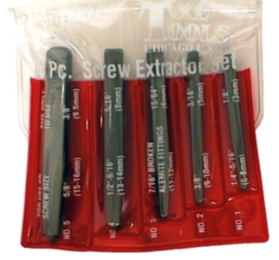 5 Piece Square Type Screw Extractor Set T&E Tools 8950 | eBay