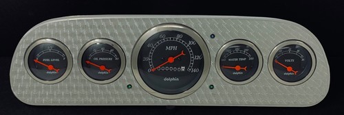 1960 1961 1962 1963 Ford Falcon 5 Gauge Dash Panel Set Engine Turned ...