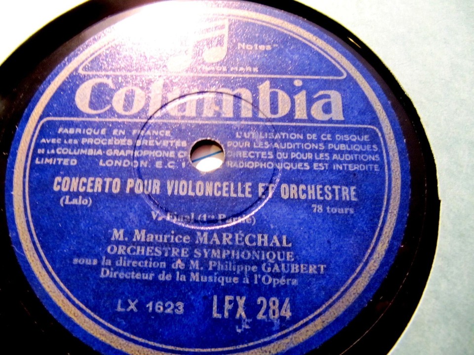 1932 Maurice Marechal LALO Cello Concerto D Minor Gaubert COLUMBIA ...