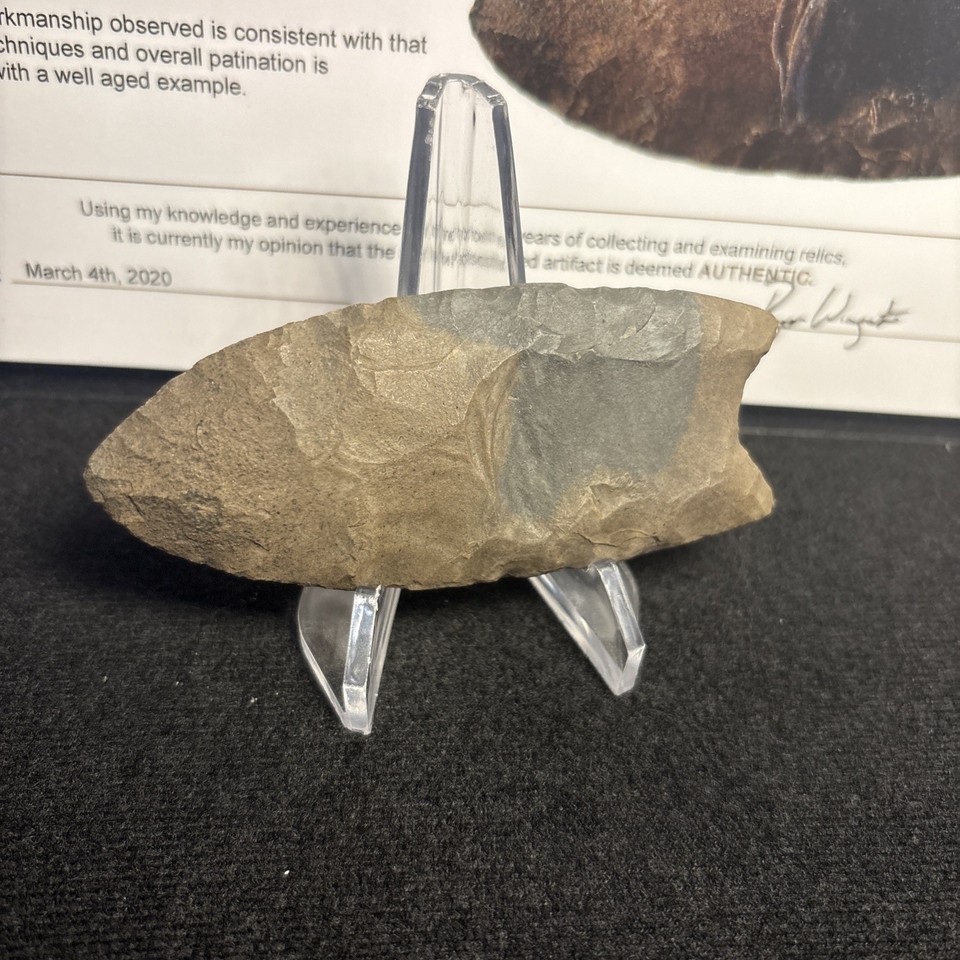 Clovis arrowhead Paleo W/COA One Of A Kind Man Cave/Office Museum G10 ...