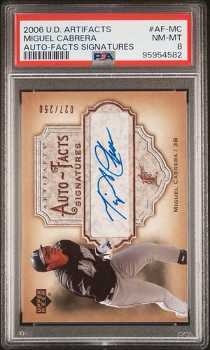 Miguel Cabrera 2006 UD Artifacts Auto-facts Signatures #/250 PSA 8 👑 | eBay