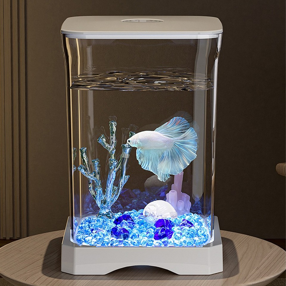 Aquarium For Bettas With Light,Desktop Fish Tank, Betta Tank, Mini Home ...