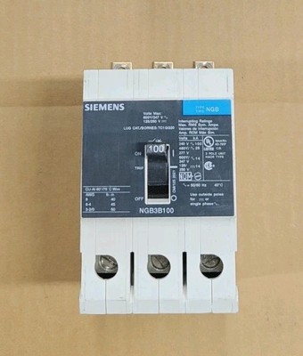 NEW Siemens NGB NGB3B100 3 Pole 100 Amp 600V Circuit Breaker | eBay