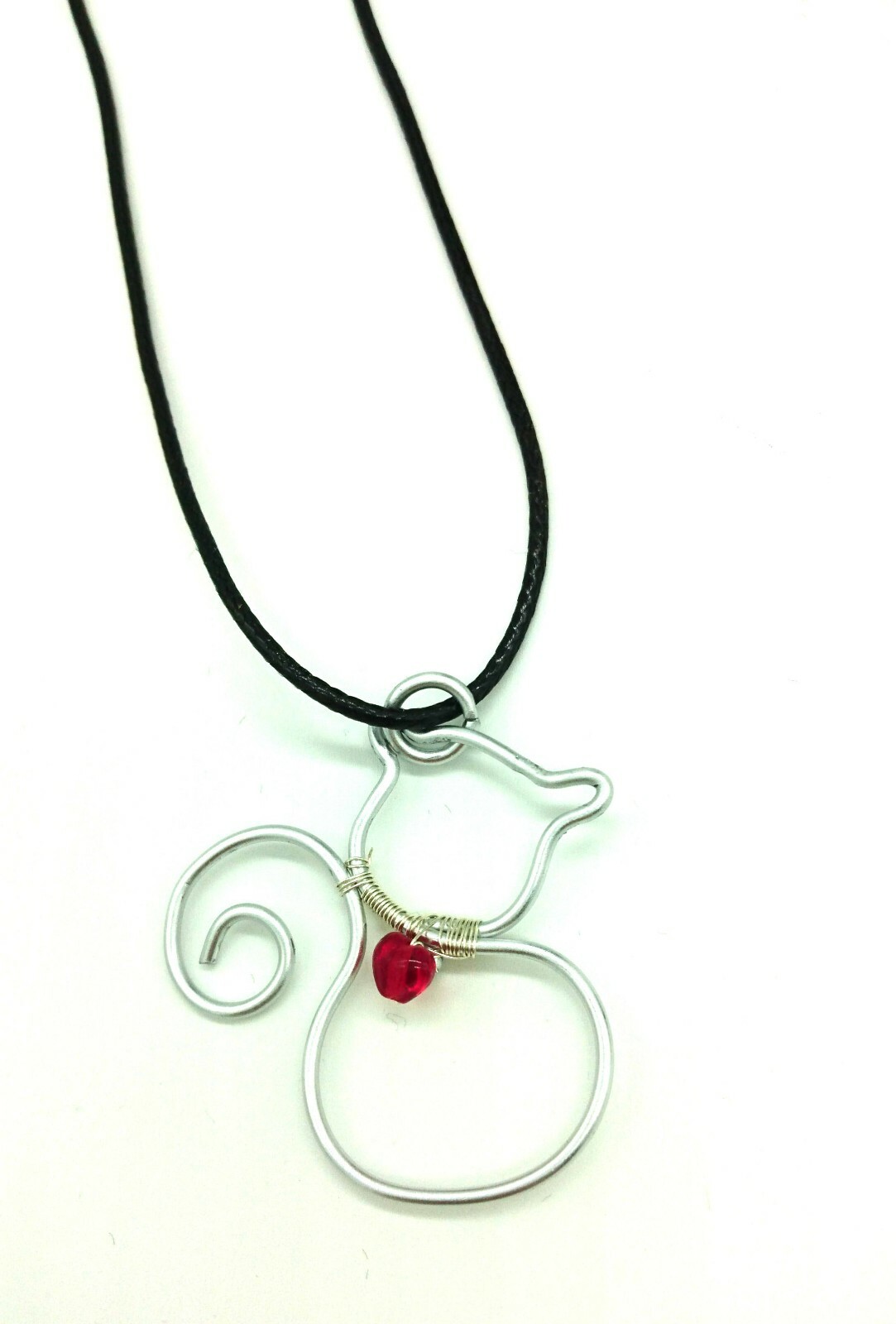 Handmade cat, aluminium wire wrapped Pendant, cat pendant,kitten ...