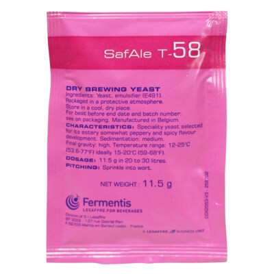 Fermentis T-58 T58 Safale Dry Ale Beer Yeast 11.5g Home Brew Sachet | eBay