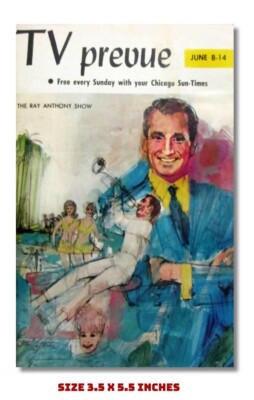 THE RAY ANTHONY SHOW FRIDGE MAGNET 1969 REGIONAL TV GUIDE COVER 3.5 X 5 ...