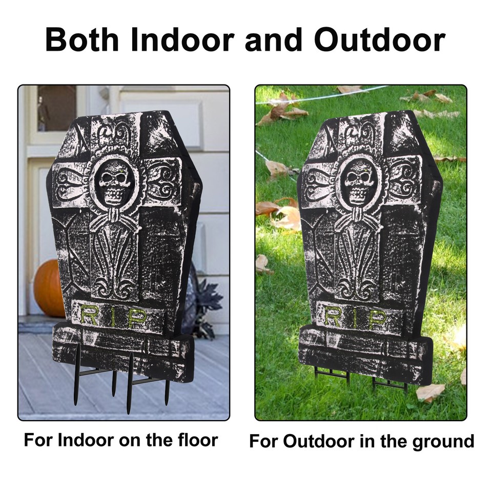 Large Halloween Foam Tombstones w/ Stakes RIP Scary Cemetery Decor ...