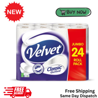 Velvet Classic Quilted Toilet Paper Bulk Buy, 3 Ply Toilet Tissue Rolls ...