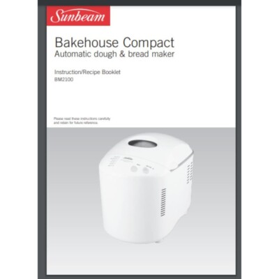 Sunbeam Bakehouse Bread Maker bm2100 Owner manual(Only!) 43 Pages | eBay