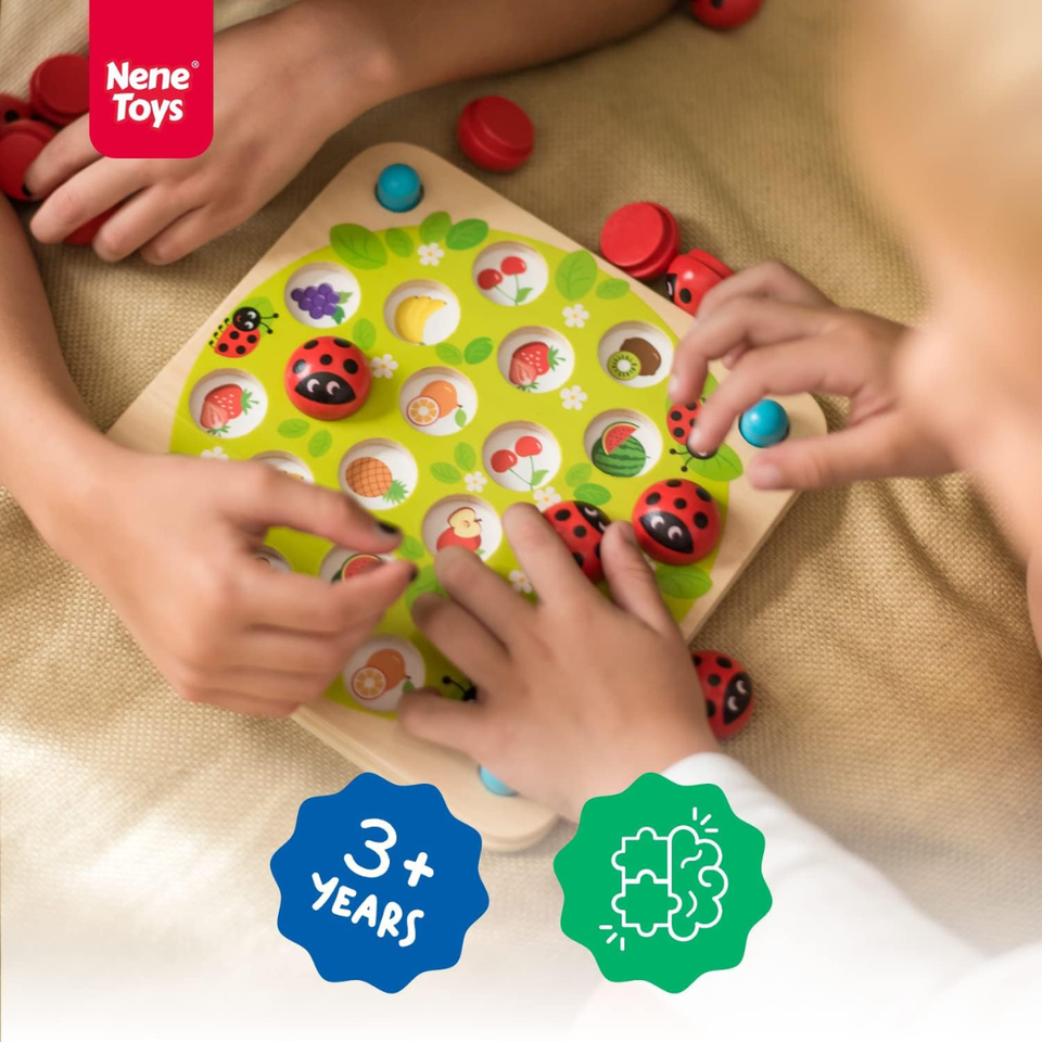 Ladybug’s Garden Memory Game Wooden Matching Game for Kids Age 3 Years ...
