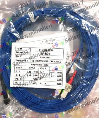 *Lot of 9* MTRJ to SC 10m MM Fiber Patch Cord Duplex 62.5/125 Multi ...