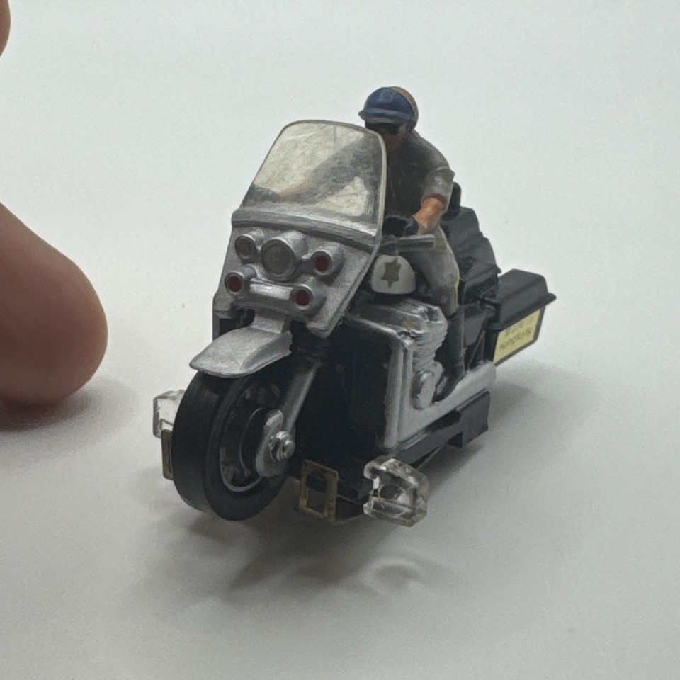 AFX TYCO HO HIGHWAY PATROL MOTORCYCLE SLOT CAR - Works! Runs Fast. Nice ...